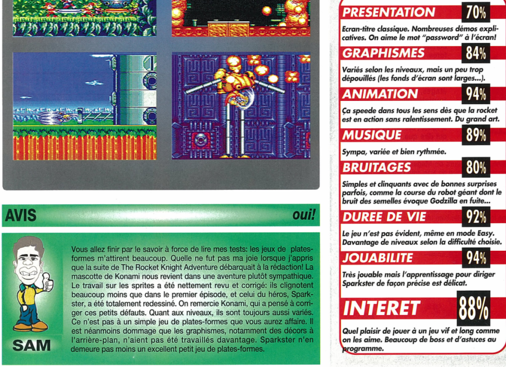 Sparkster: Rocket Knight Adventures 2 (1994/Megadrive) | Jeux vidéo et ...