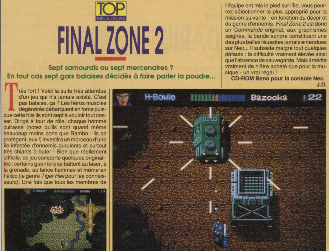 Final Zone II (1990/PC Engine) | Jeux vidéo et des bas